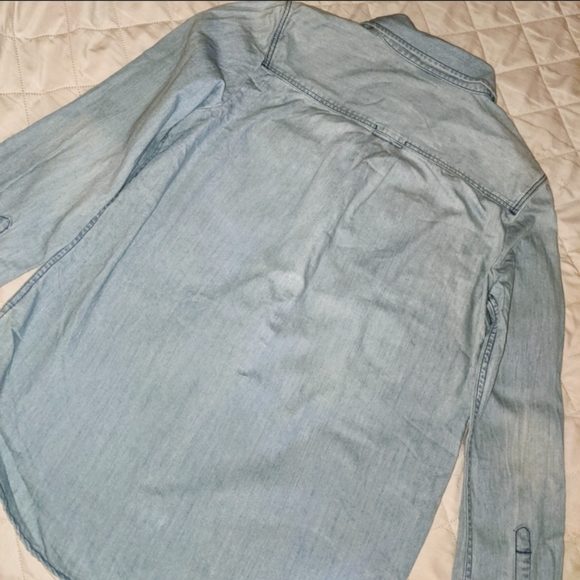 STYLUS | Tops | Stylus Denim Botton Down Boyfriend Shirt Blouse | Poshmark